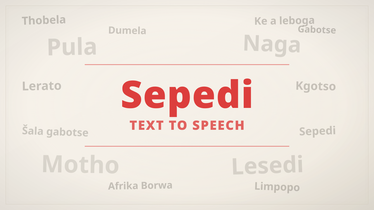 Sepedi Text to Speech